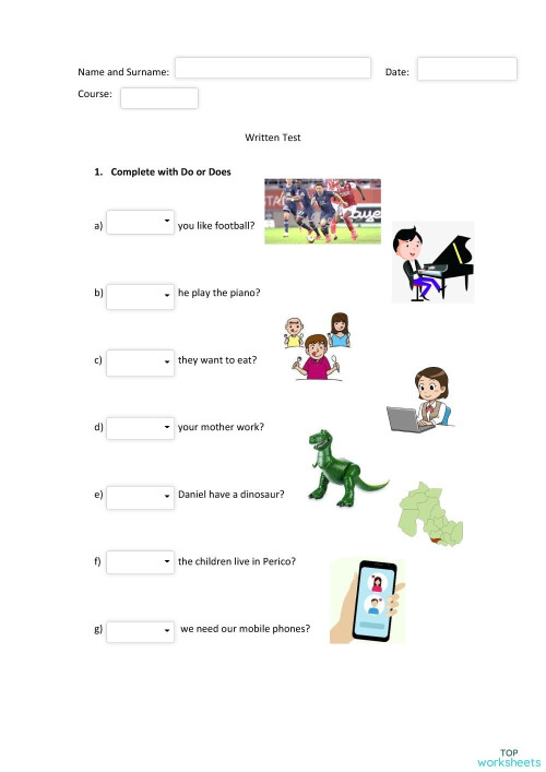 Present Simple. Interactive worksheet | TopWorksheets