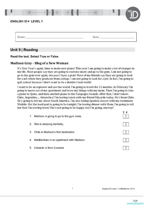 Unit 9 review. Ficha interactiva | TopWorksheets
