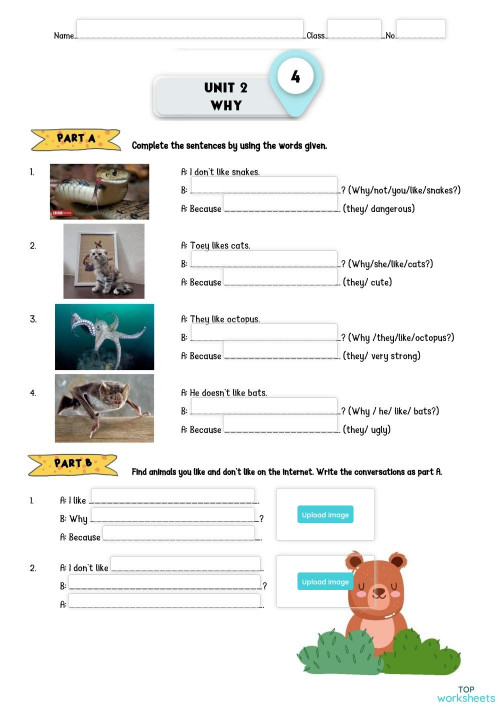 Worksheet 4 Why. Interactive worksheet | TopWorksheets