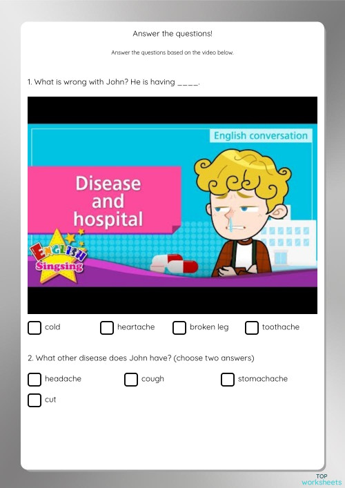 Answer the questions!. Interactive worksheet | TopWorksheets