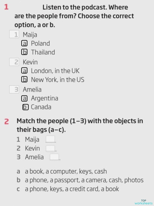 Learn to listen names. Interactive worksheet | TopWorksheets