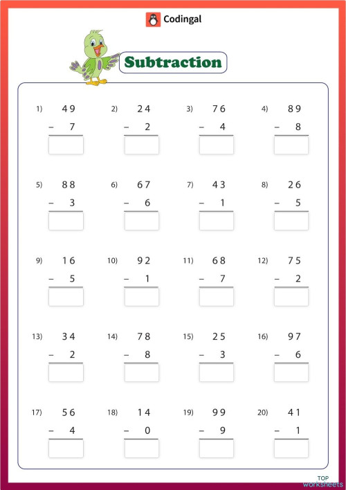 M_G01M07L24_WC02_Subtraction_of_Two-Digit_Numbers(Without_Regrouping)_2. Interactive worksheet ...