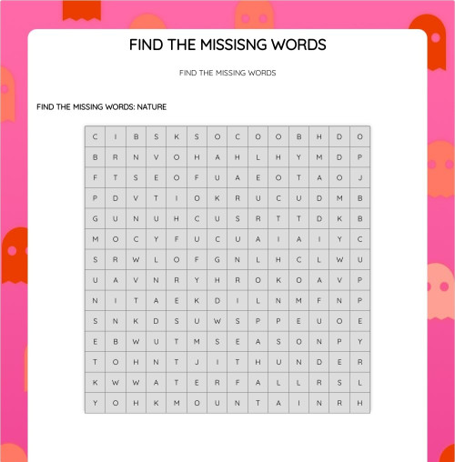 FIND THE MISSING WORDS. Interactive worksheet | TopWorksheets