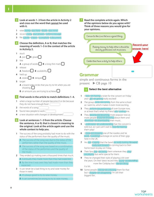 WORKBOOK-U1 P3-4. Interactive worksheet | TopWorksheets