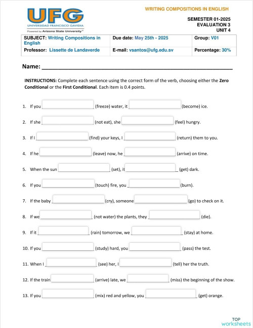 CONDITIONALS. Interactive worksheet | TopWorksheets