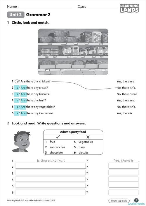 2ND JUNIOR LL3 UNIT 2 GRAMMAR 2. Interactive worksheet | TopWorksheets