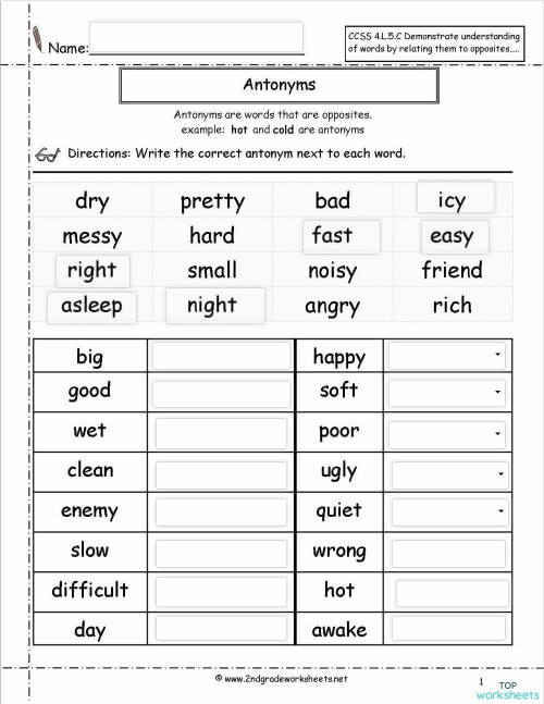 Synonyms: interactive worksheets and online exercises | TopWorksheets