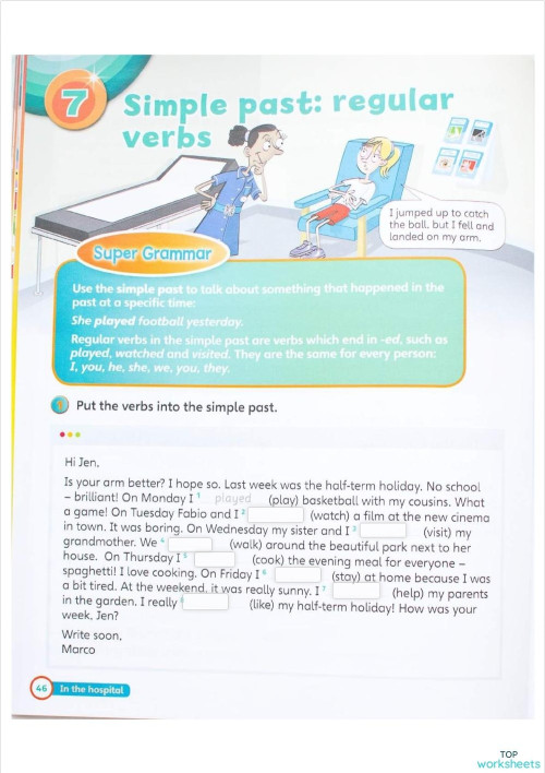 Simple past - Regular verbs. Interactive worksheet | TopWorksheets