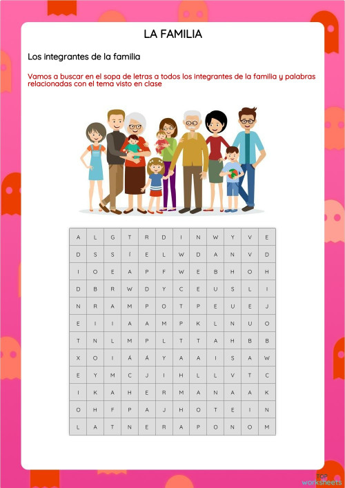 La familia: fichas interactivas y ejercicios online | TopWorksheets