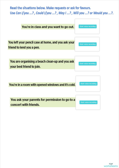 Speaking_Modal Verbs (possibility, permission, request, asking for ...