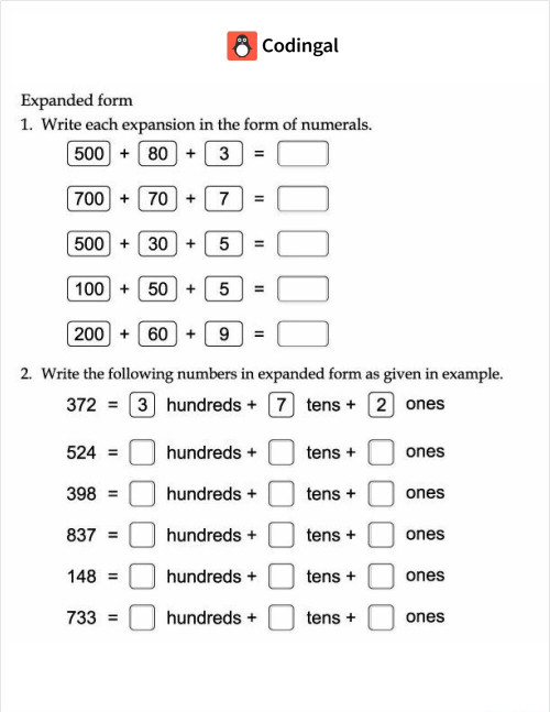 M_G02M03L15_WA01_Standard and Expanded form. Interactive worksheet | TopWorksheets