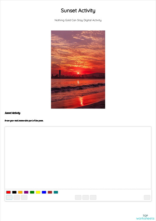 Sunset Activity. Interactive worksheet | TopWorksheets