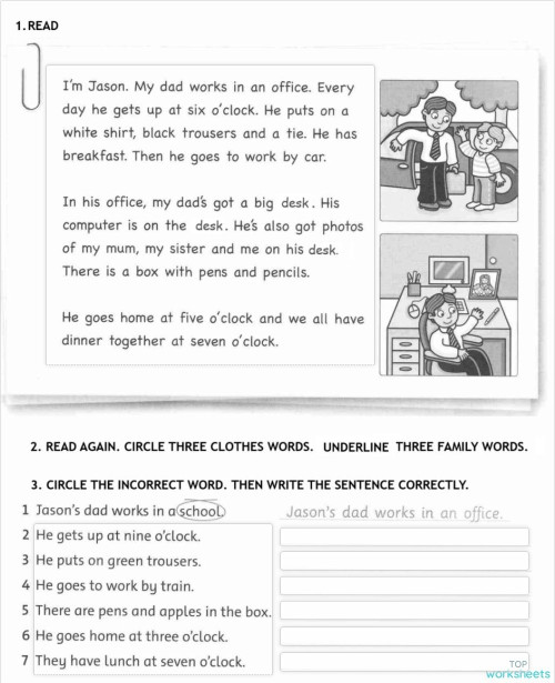 JOBS- reading. Interactive worksheet | TopWorksheets