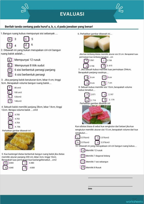 Evaluasi Pre test. Lembar kerja interaktif | TopWorksheets