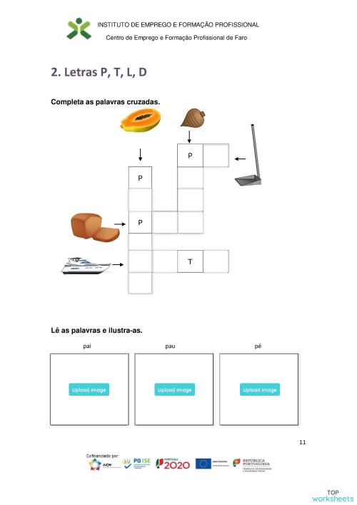 2. Letras P,T,L,D. Ficha interativa | TopWorksheets