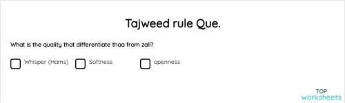 Tajweed rule Que.. Interactive worksheet | TopWorksheets