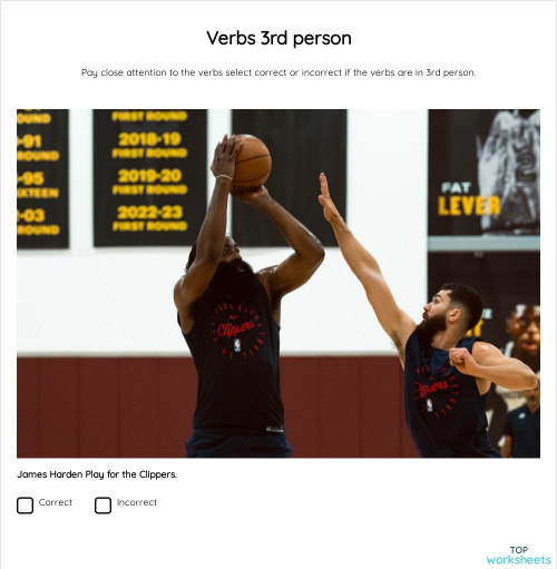 Verbs 3rd person. Interactive worksheet | TopWorksheets
