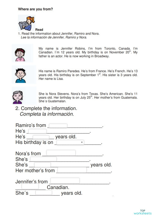 lesson 12 where are you from?. Interactive worksheet | TopWorksheets