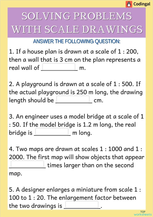 Scale Drawing: interactive worksheets and online exercises | TopWorksheets