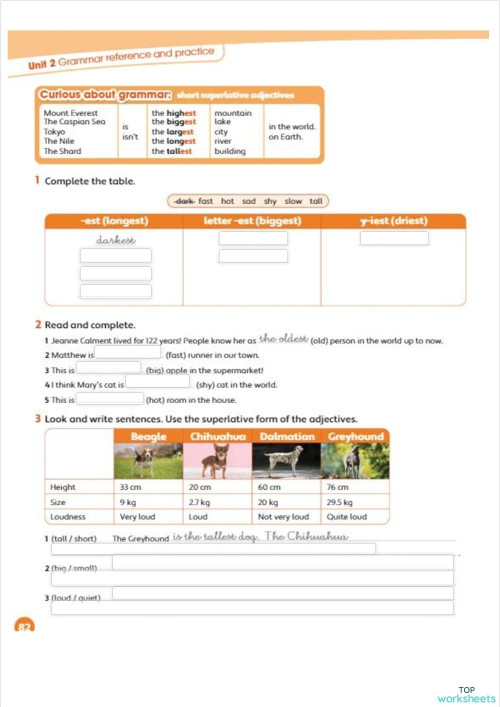 Grammar reference unit 2 I KC6. Interactive worksheet | TopWorksheets