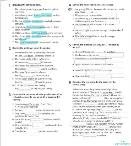 Present Simple Interactive Worksheet Topworksheets