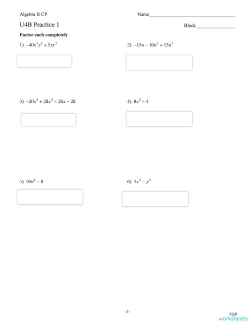 U4B Practice 1. Interactive worksheet | TopWorksheets