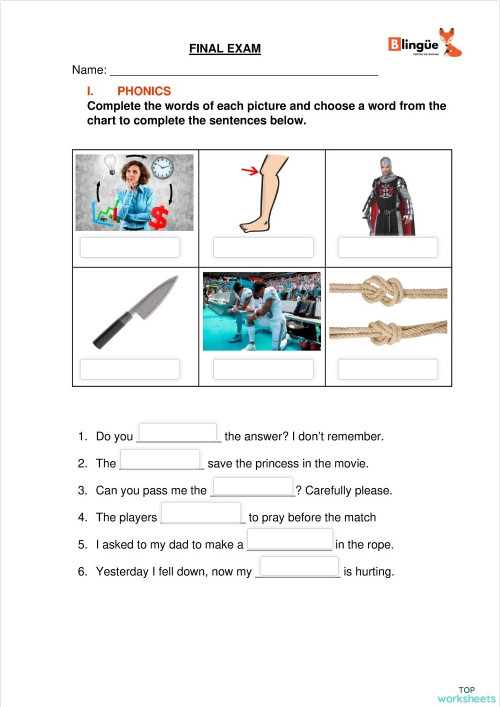 final exam - Flyers 5 (SJ5). Interactive worksheet | TopWorksheets