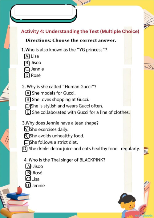 Activity4Blackpink. Interactive worksheet | TopWorksheets