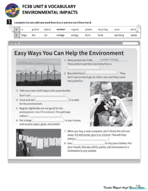 ENVIRONMENTAL IMPACTS. Interactive worksheet | TopWorksheets