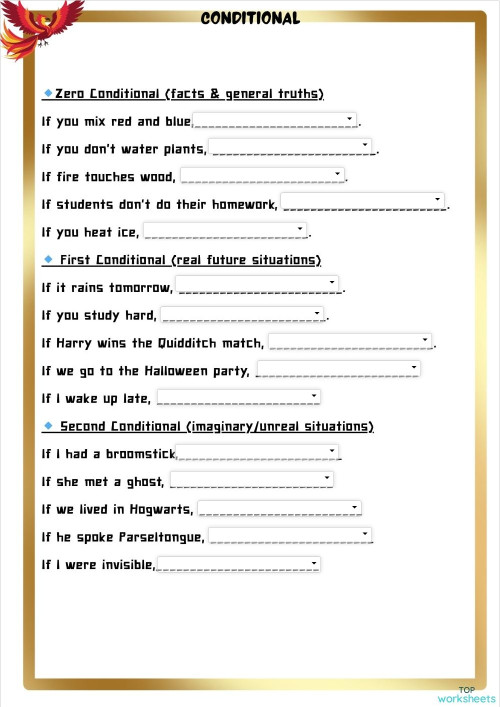 conditional Harry Potter. Interactive worksheet | TopWorksheets