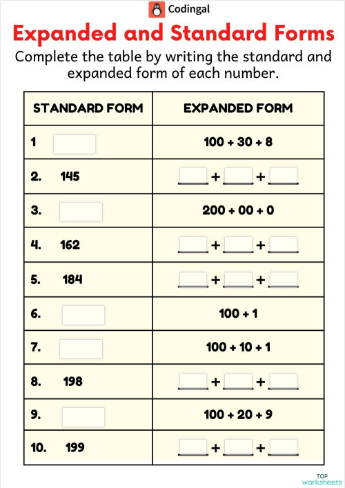 M_G02M01L02_WC03_Expanded and Standard Forms. Interactive worksheet ...