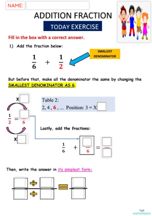 ADDITION & SUBTRACTION FRACTIONS. Interactive worksheet | TopWorksheets