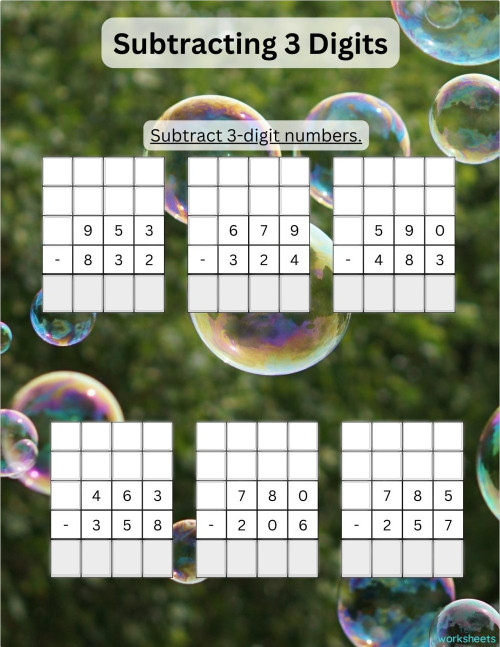 Subtracting 3 Digits IV. Interactive worksheet | TopWorksheets