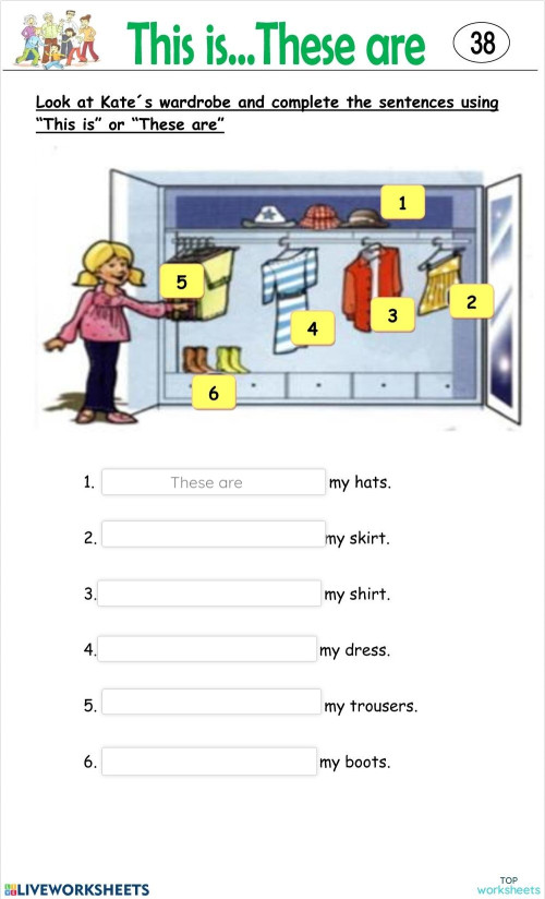 This is / These are. Interactive worksheet | TopWorksheets