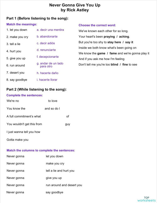 English language: interactive worksheets and online exercises ...
