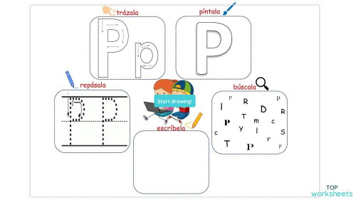 La letra P. Ficha interactiva | TopWorksheets