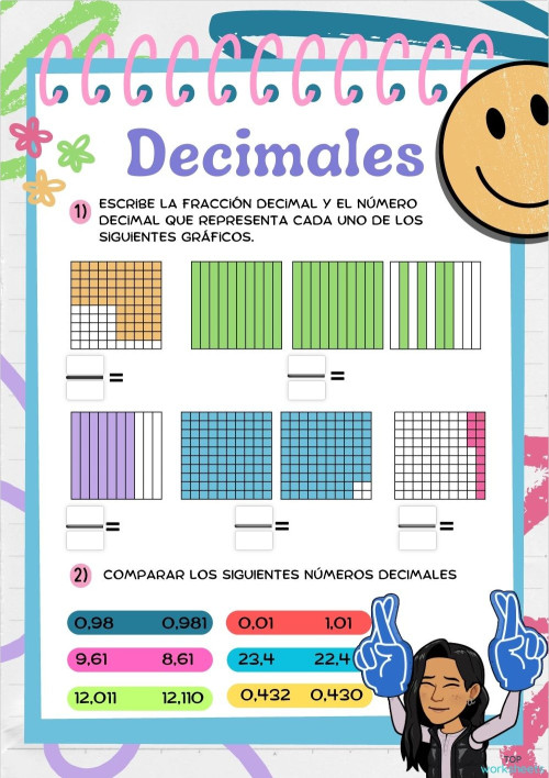 Números decimales: fichas interactivas y ejercicios online | TopWorksheets