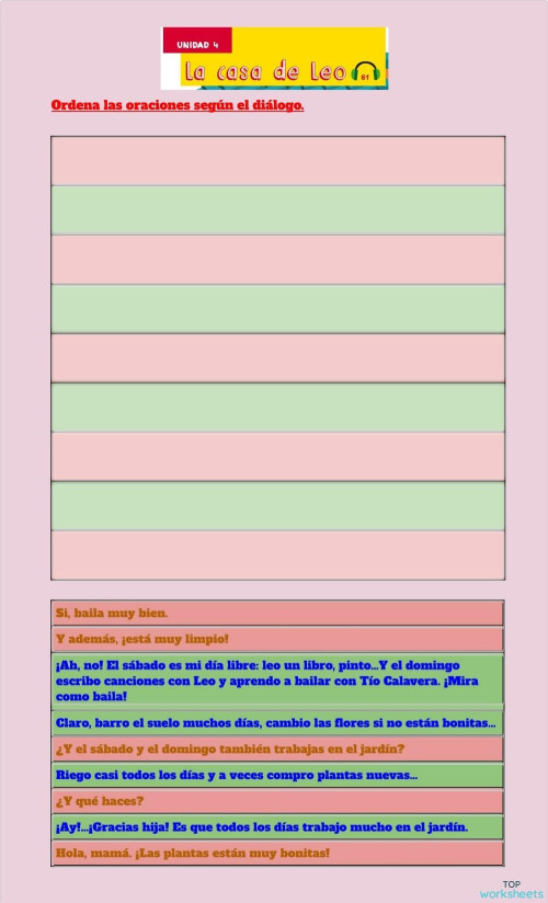 Lola y Leo 1 Unidad 4 Vocabulario. Ficha interactiva | TopWorksheets