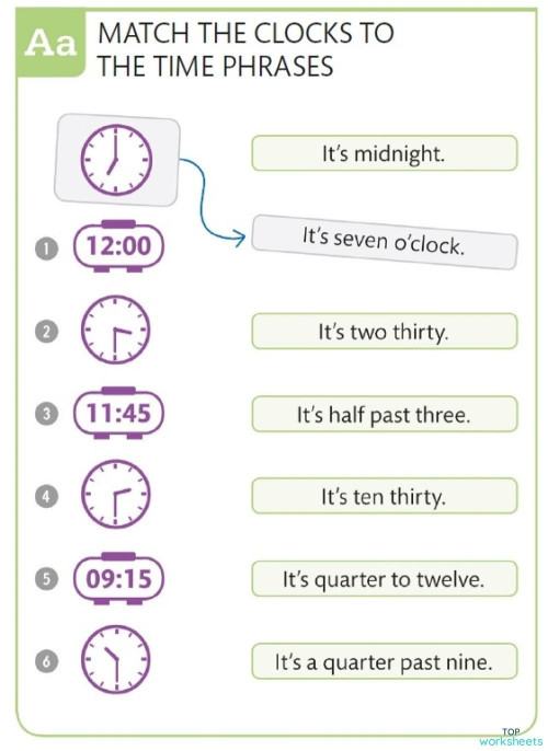 telling time. Interactive worksheet | TopWorksheets