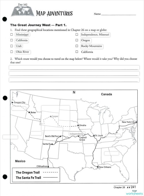 Chapter 26: Pg 241-242 Map Adventures. Interactive worksheet ...
