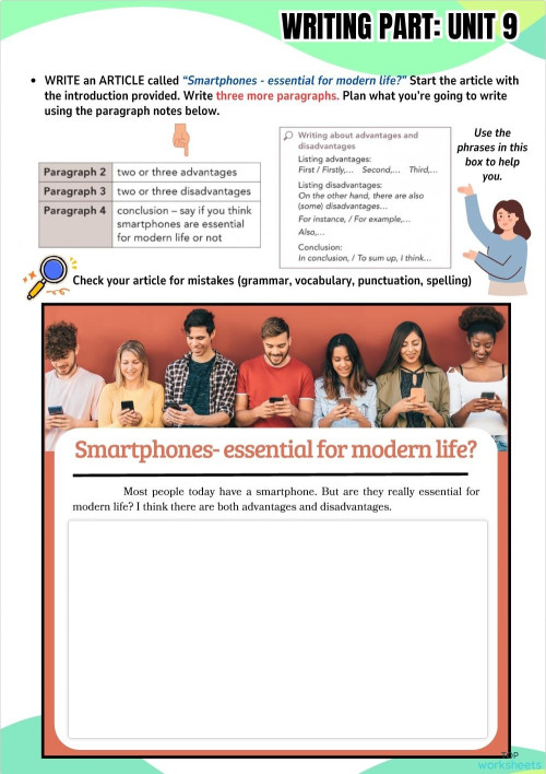 WRITING UNIT 9. Ficha interactiva | TopWorksheets