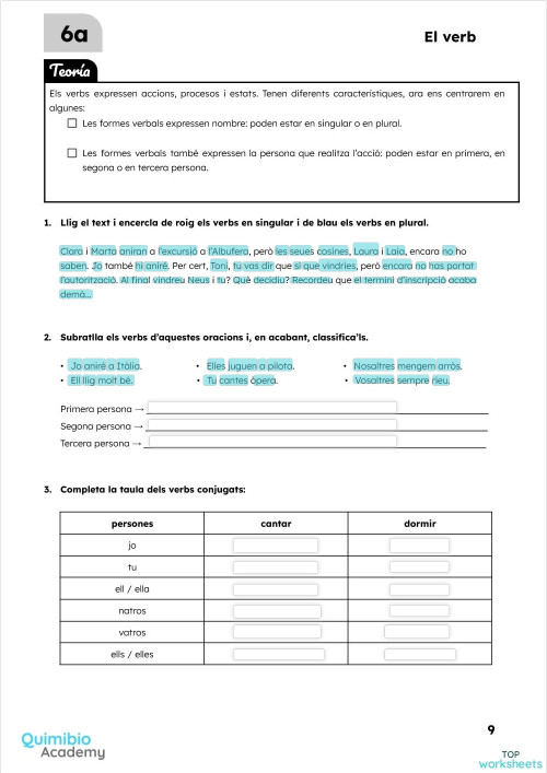 Fitxes interactives i exercicis online en català | TopWorksheets
