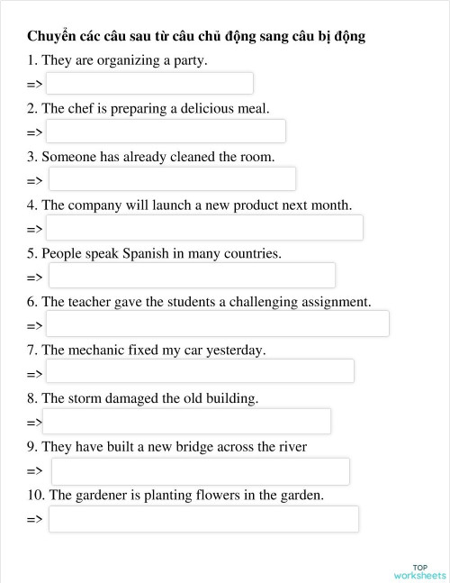 Interactive worksheets and online exercises in vietnamese | TopWorksheets