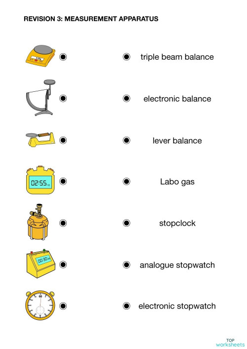 REVISION 3: MEASUREMENT APPARATUS. Interactive worksheet | TopWorksheets