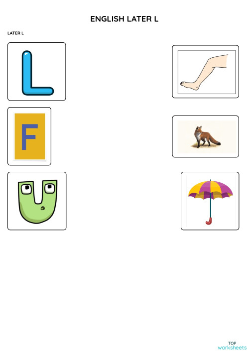 ENGLISH LATER L. Interactive worksheet | TopWorksheets