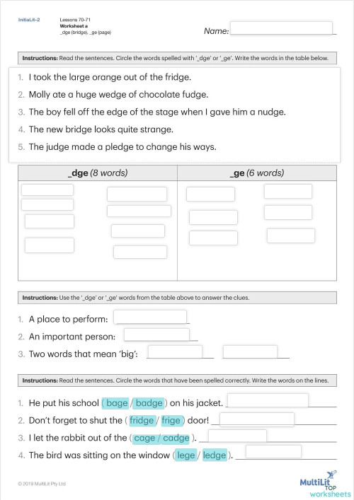 Lessons 70-71 dge and ge. Interactive worksheet | TopWorksheets
