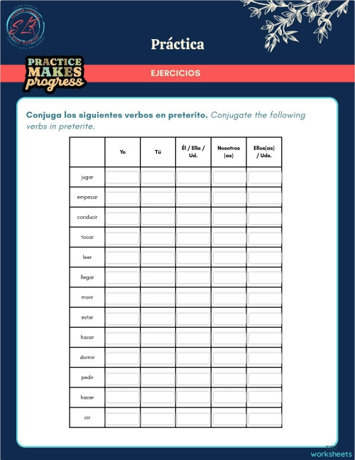 Verbos Irregulares en Preterito. Ficha interactiva | TopWorksheets