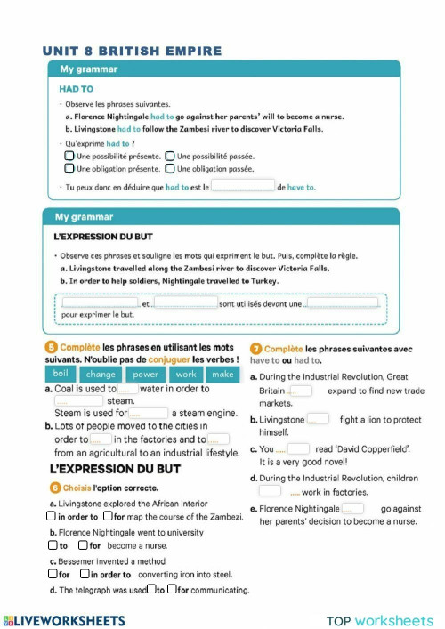 British empire page 9. Interactive worksheet | TopWorksheets
