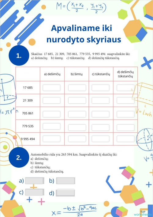 Natūraliųjų skaičių palyginimas. Interactive worksheet | TopWorksheets