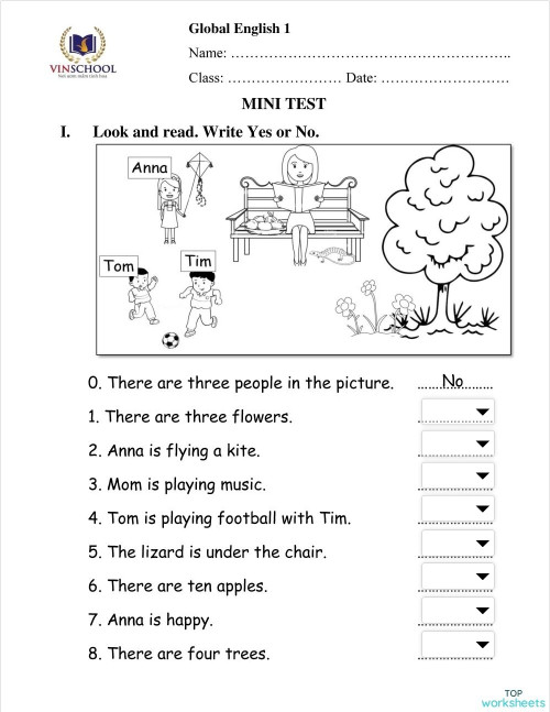 S1_Mini test_Term 1 Revision_Week 15. Interactive worksheet | TopWorksheets
